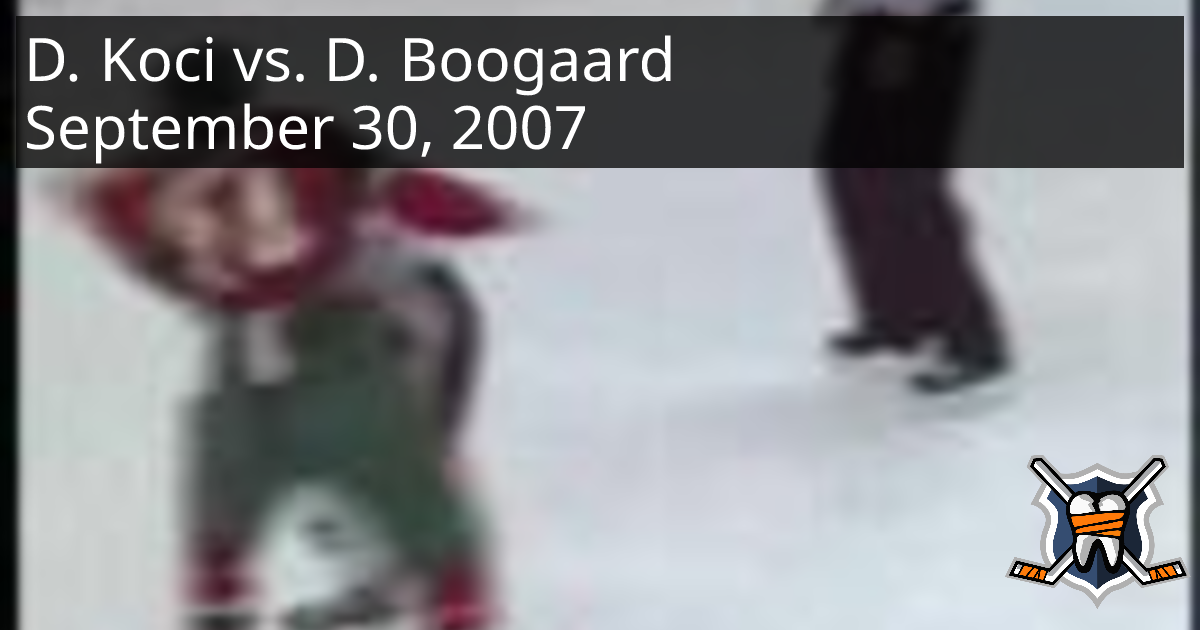David Koci vs. Derek Boogaard, September 30, 2007 - Chicago Blackhawks ...