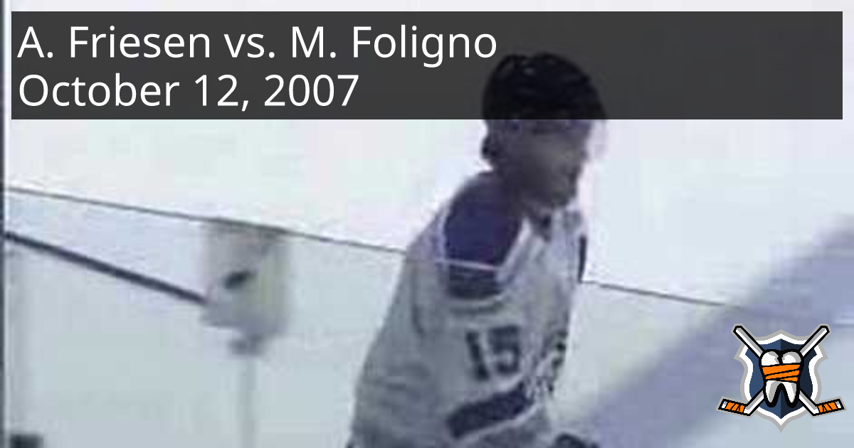 Alex Friesen vs. Marcus Foligno, October 12, 2007 - Niagara IceDogs vs ...