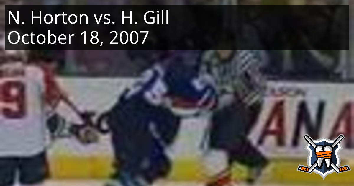 Nathan Horton vs. Hal Gill, October 18, 2007 - Florida Panthers vs ...