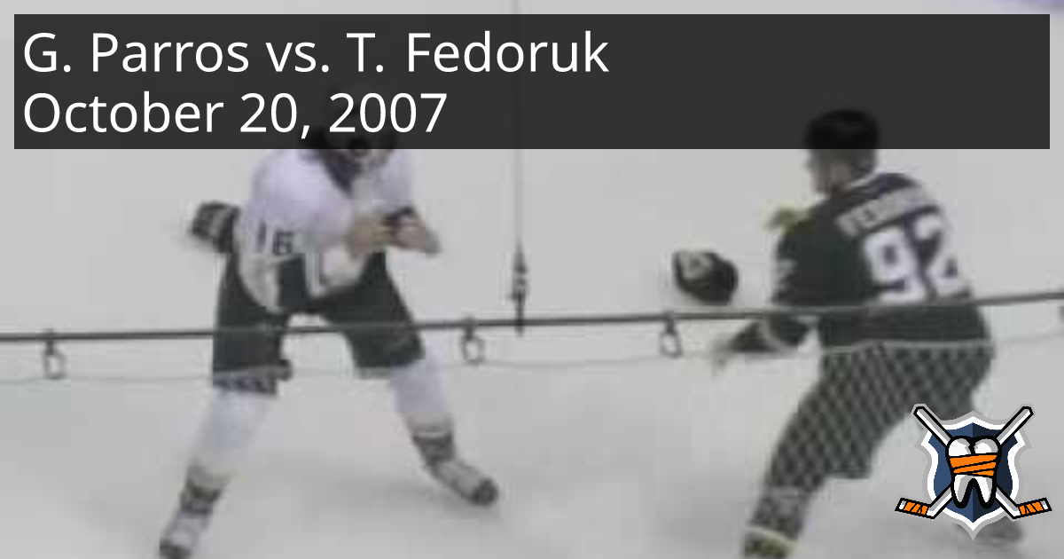 George Parros vs. Todd Fedoruk, October 20, 2007 - Anaheim Ducks vs ...