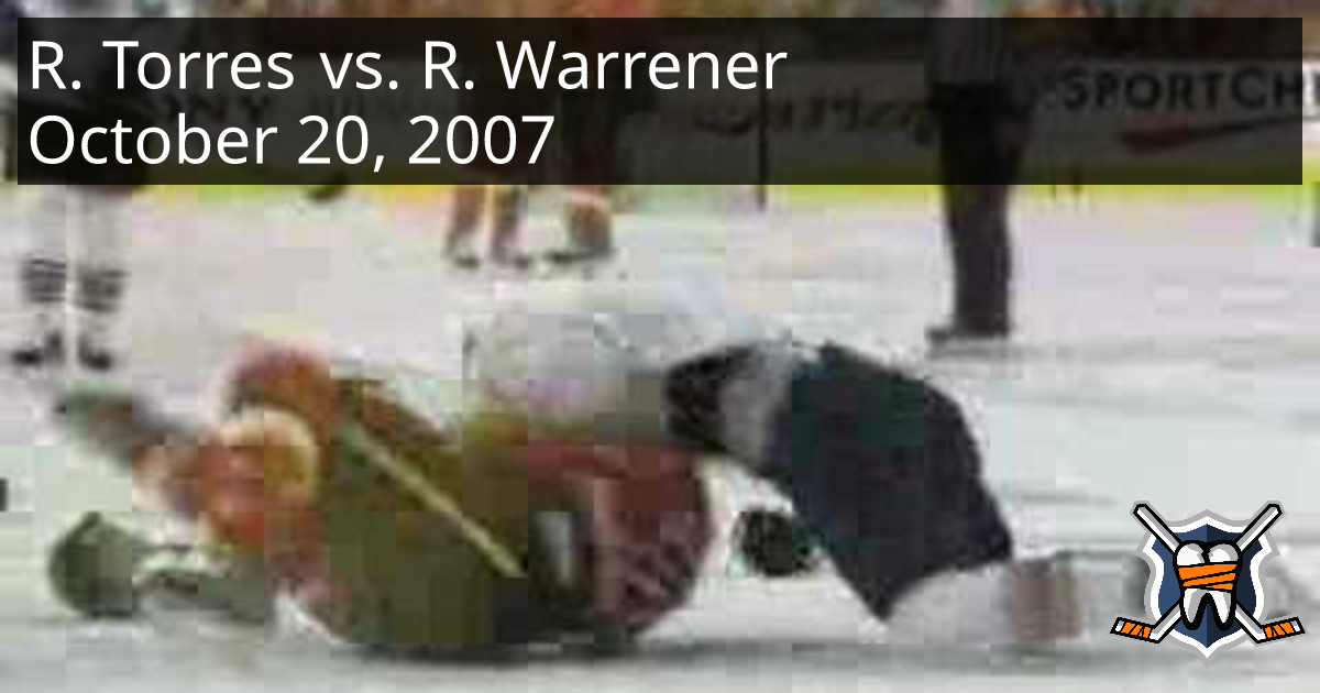 Raffi Torres vs. Rhett Warrener, October 20, 2007 - Edmonton Oilers vs ...