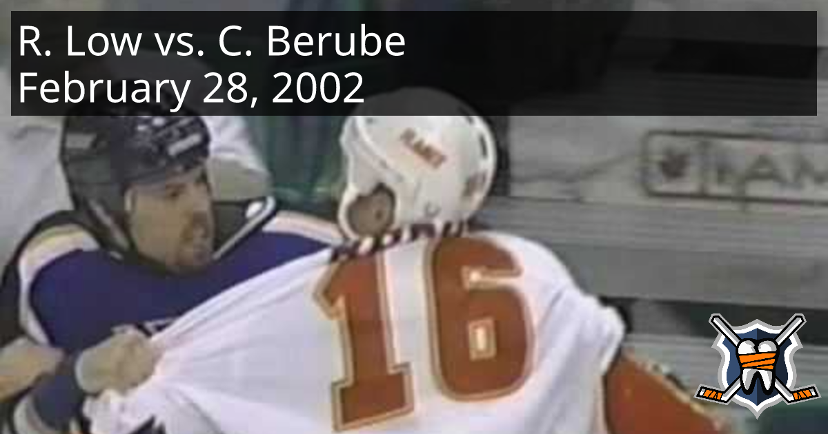 Reed Low vs. Craig Berube, February 28, 2002 - St Louis Blues vs ...