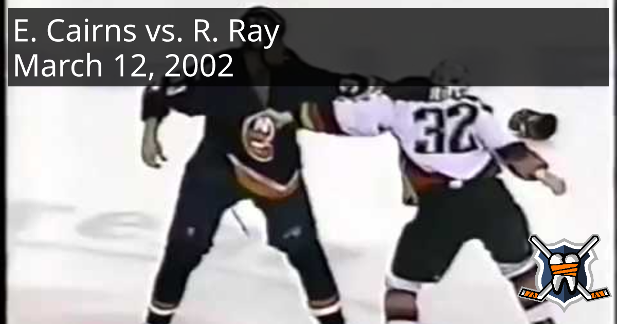 Eric Cairns vs. Rob Ray, March 12, 2002 - New York Islanders vs ...