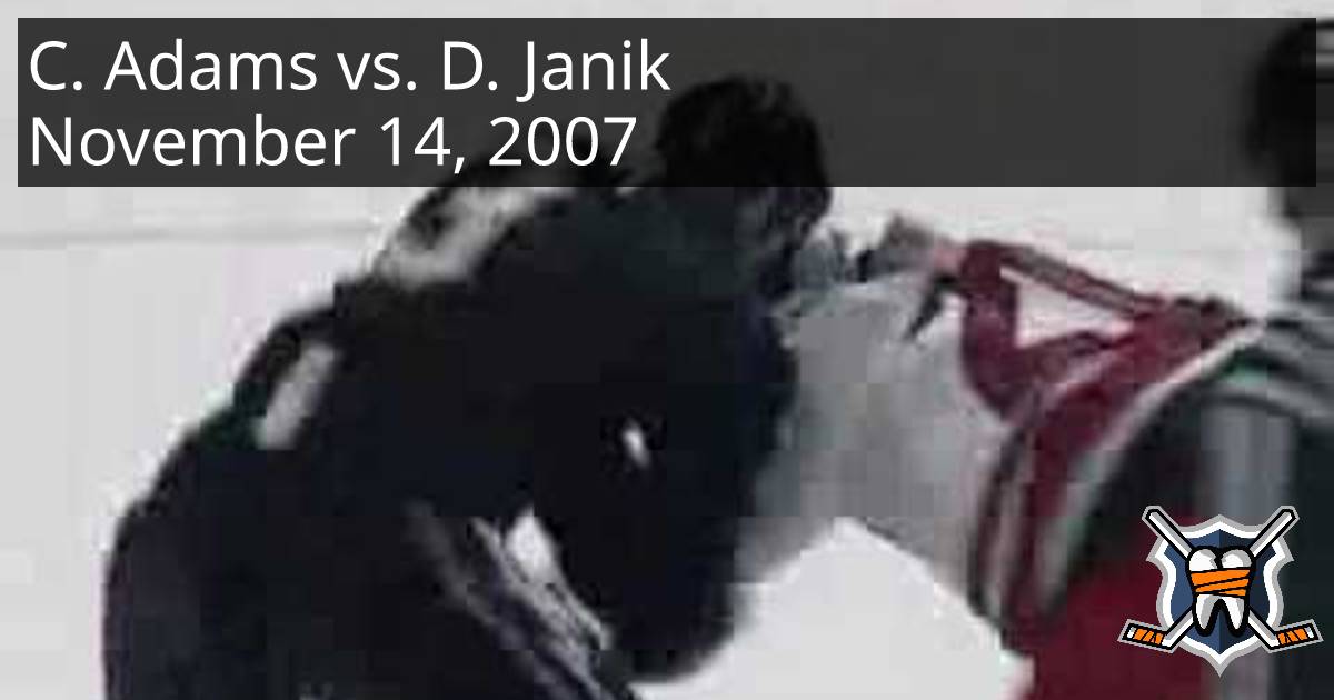 Craig Adams vs. Doug Janik, November 14, 2007 - Carolina Hurricanes vs ...