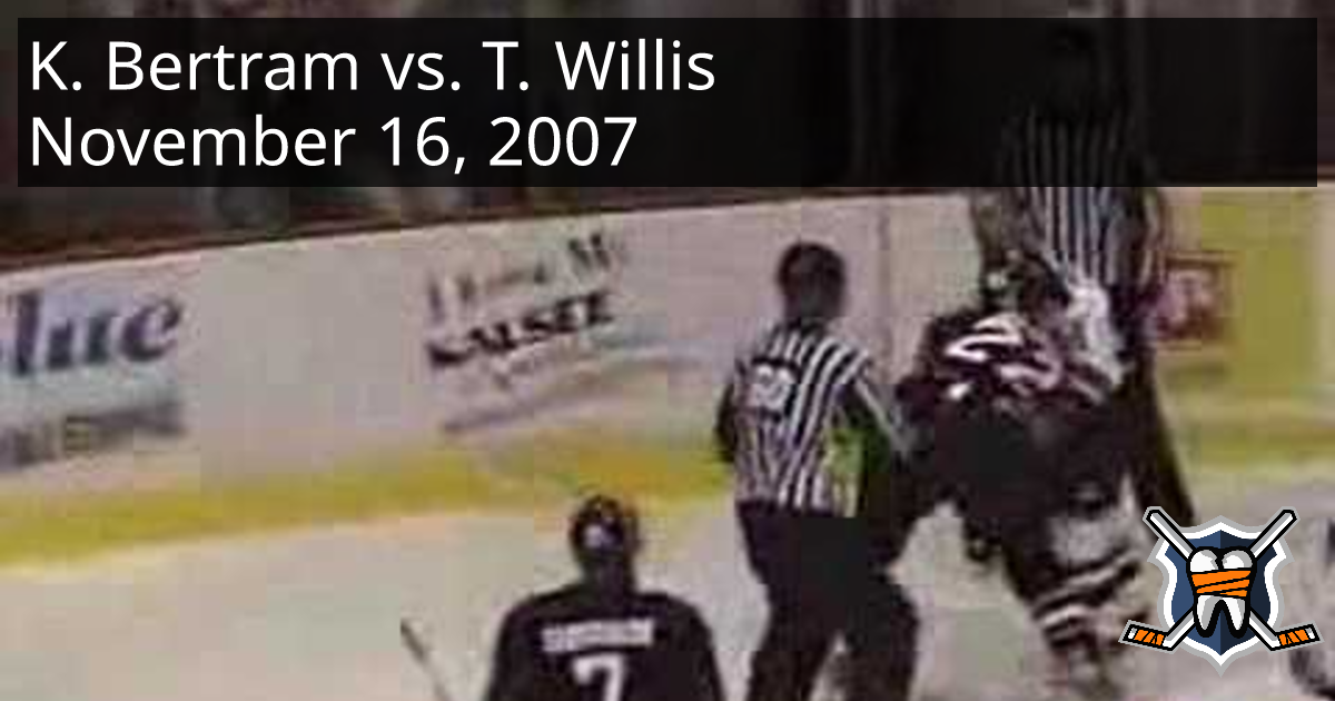 Kevin Bertram vs. Tyler Willis, November 16, 2007 - Fort Wayne Komets ...