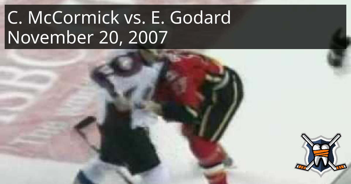 Cody McCormick vs. Eric Godard, November 20, 2007 - Colorado Avalanche ...
