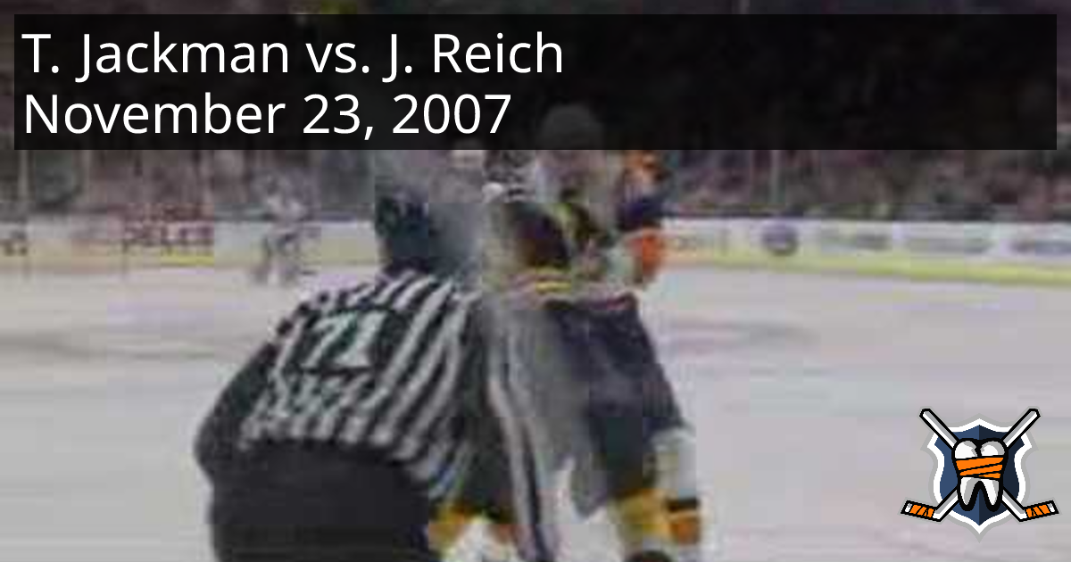 Tim Jackman vs. Jeremy Reich, November 23, 2007 - New York Islanders vs ...