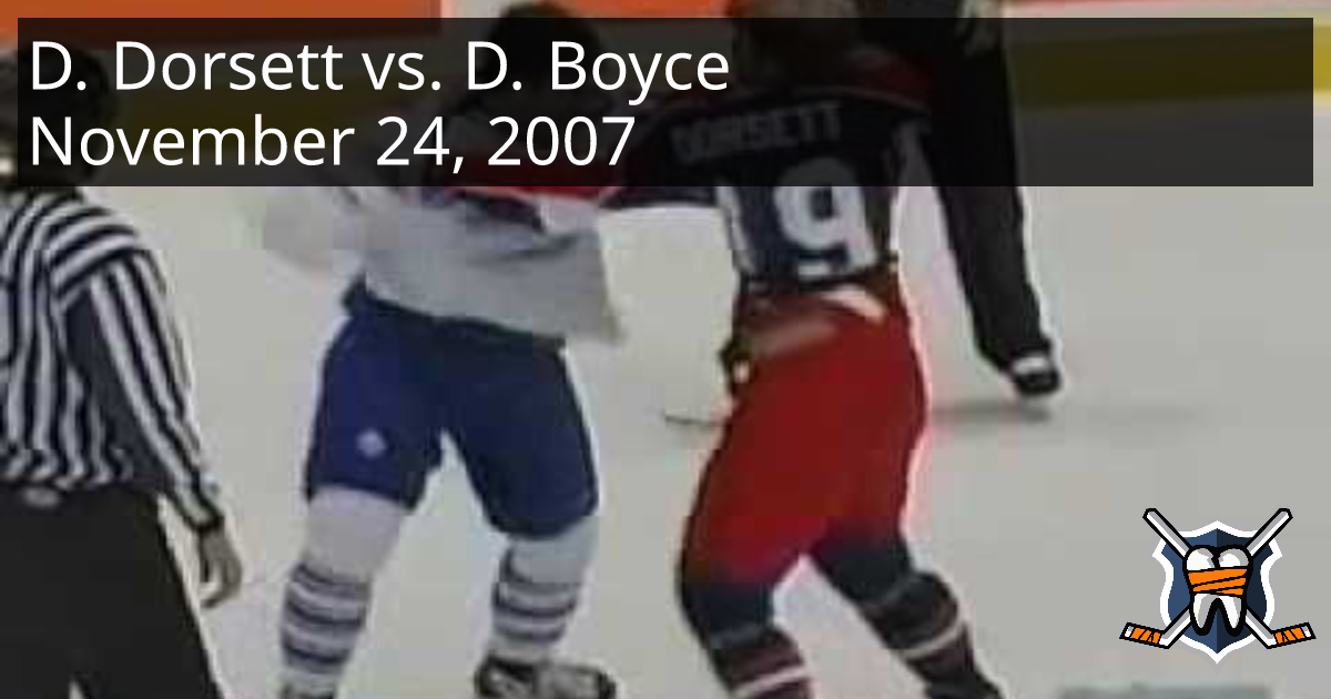 Derek Dorsett vs. Darryl Boyce, November 24, 2007 - Syracuse Crunch vs ...