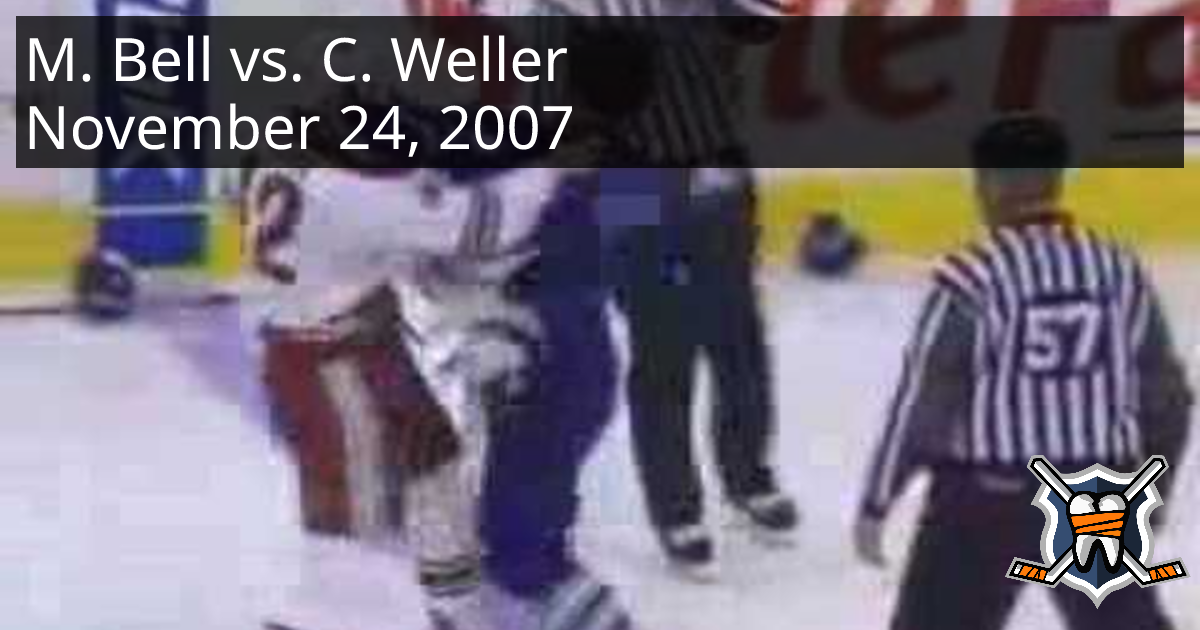 Mark Bell vs. Craig Weller, November 24, 2007 - Toronto Maple Leafs vs ...