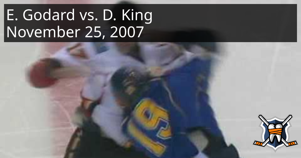 Eric Godard vs. D.J. King, November 25, 2007 - Calgary Flames vs. St ...