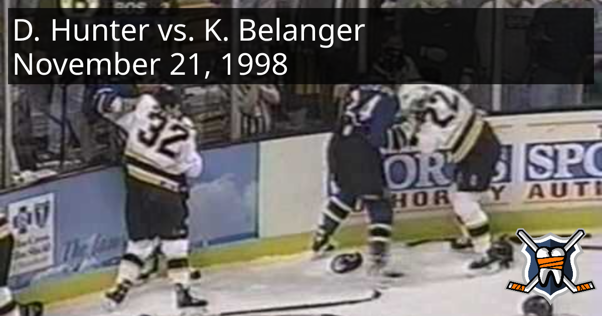 Dale Hunter vs. Ken Belanger, November 21, 1998 - Washington Capitals ...
