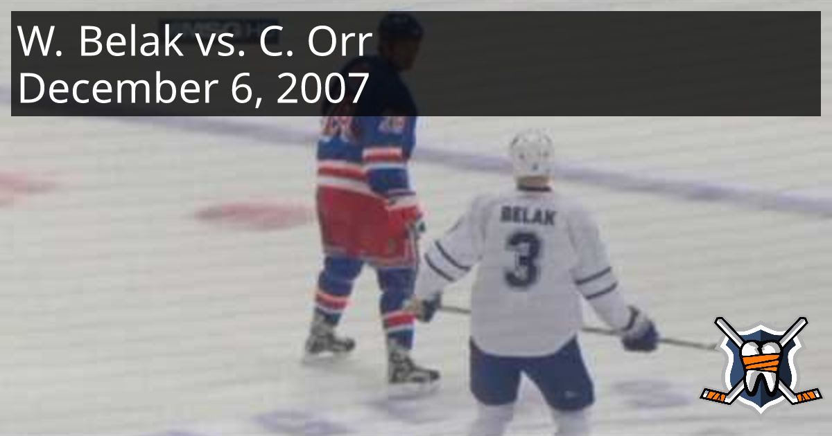 Wade Belak vs. Colton Orr, December 6, 2007 - Toronto Maple Leafs vs ...