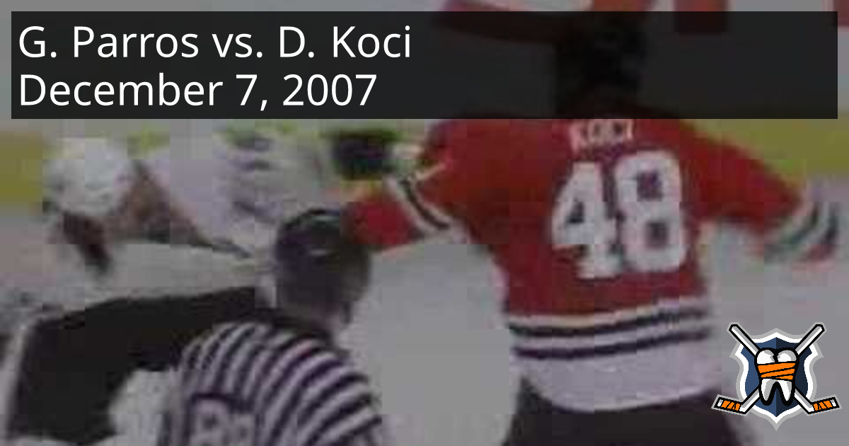 George Parros vs. David Koci, December 7, 2007 - Anaheim Ducks vs ...