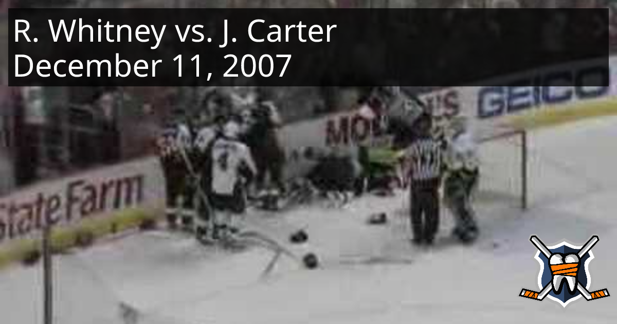 Ryan Whitney vs. Jeff Carter, December 11, 2007 - Pittsburgh Penguins ...