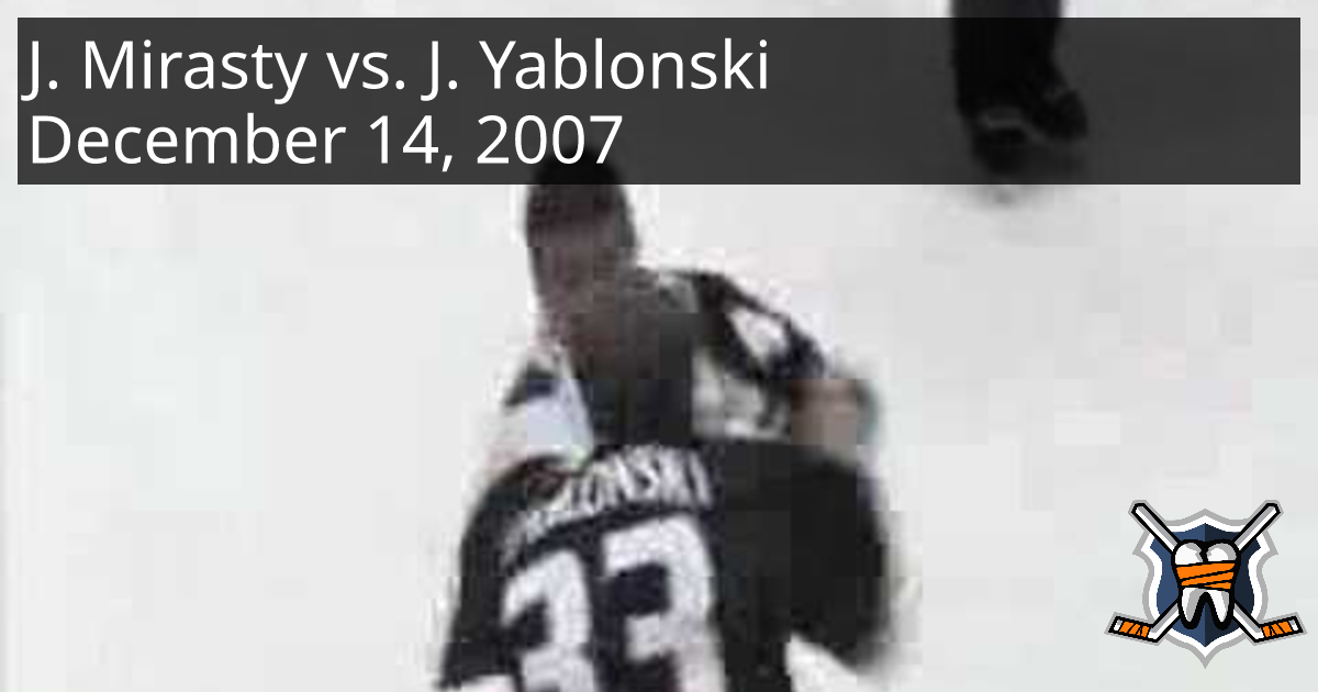 Jon Mirasty vs. Jeremy Yablonski, December 14, 2007 - Syracuse Crunch ...