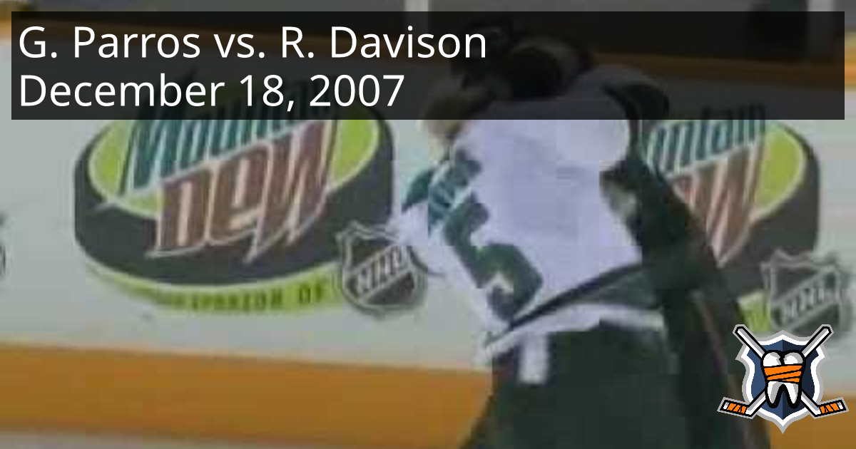 George Parros vs. Rob Davison, December 18, 2007 - Anaheim Ducks vs ...