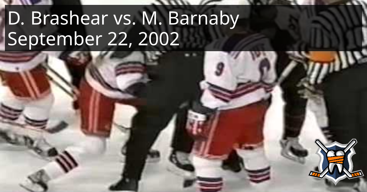 Donald Brashear vs. Matthew Barnaby, September 22, 2002 - Philadelphia ...
