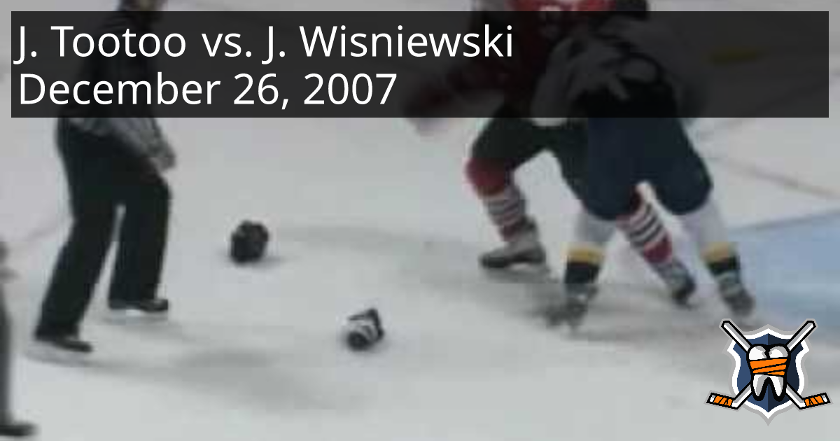 Jordin Tootoo vs. James Wisniewski, December 26, 2007 - Nashville ...