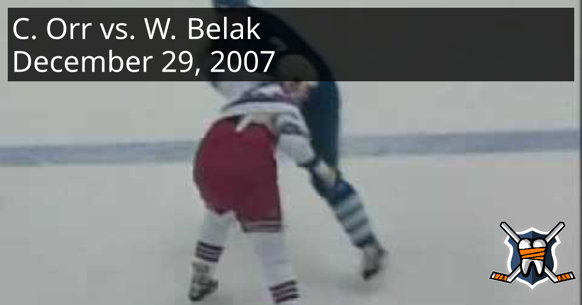 Colton Orr vs. Wade Belak, December 29, 2007 - New York Rangers vs ...