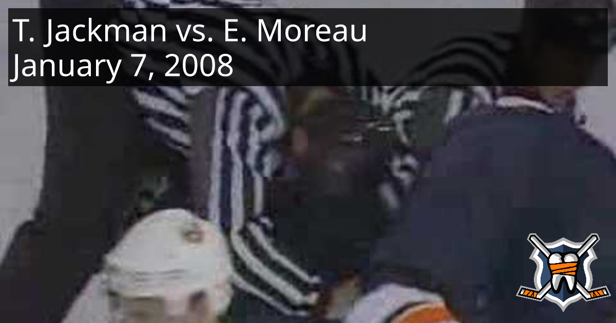 Tim Jackman vs. Ethan Moreau, January 7, 2008 - New York Islanders vs ...