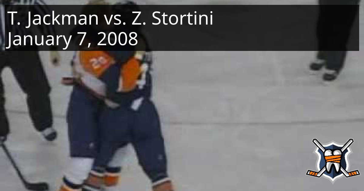 Tim Jackman vs. Zack Stortini, January 7, 2008 - New York Islanders vs ...