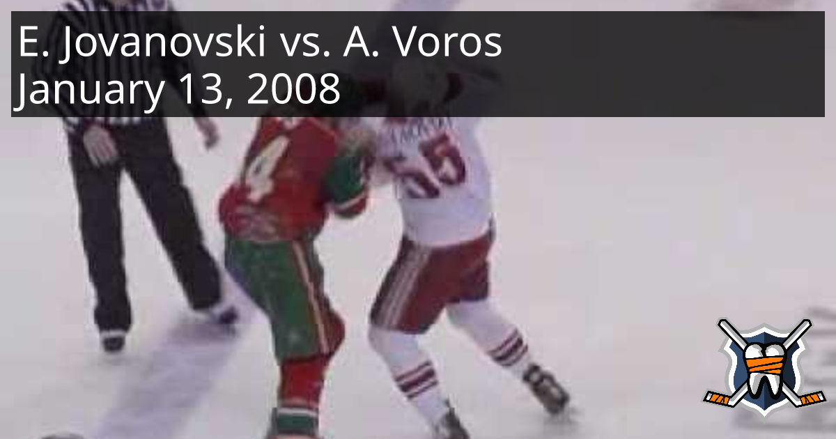 Ed Jovanovski vs. Aaron Voros, January 13, 2008 - Arizona Coyotes vs ...