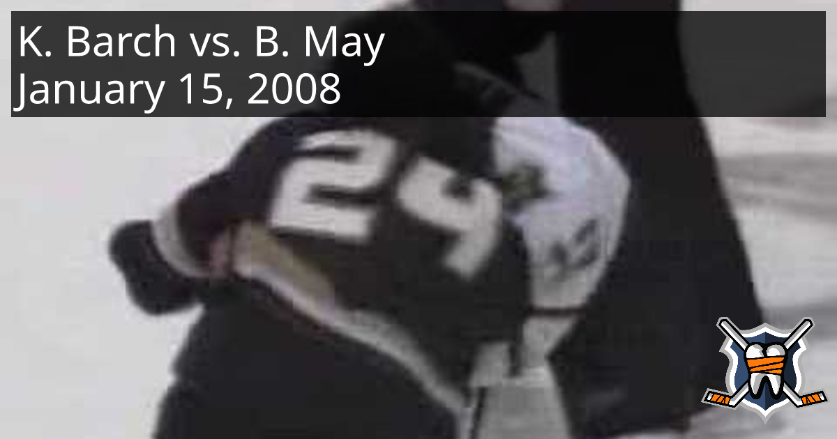 Krys Barch vs. Brad May, January 15, 2008 - Dallas Stars vs. Anaheim ...