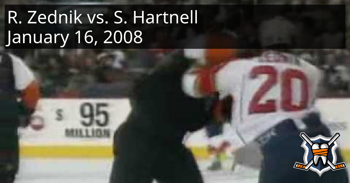 Richard Zednik vs. Scott Hartnell, January 16, 2008 - Florida Panthers ...