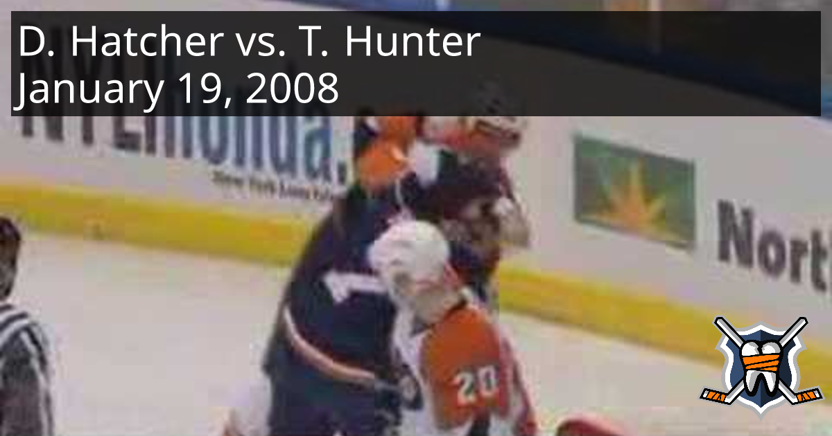 Derian Hatcher vs. Trent Hunter, January 19, 2008 - Philadelphia Flyers ...