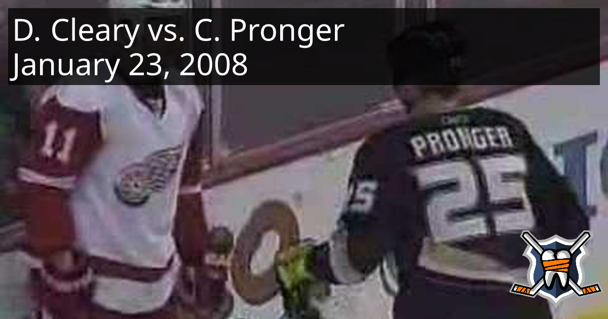 Danny Cleary vs. Chris Pronger, January 23, 2008 - Detroit Red Wings vs ...