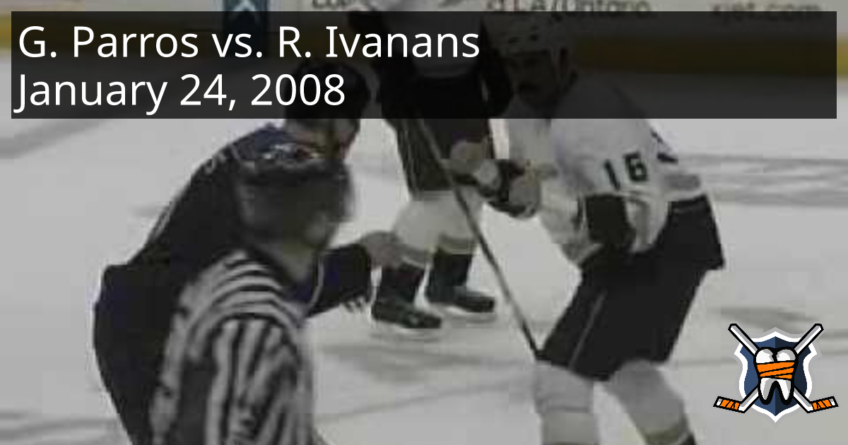 George Parros vs. Raitis Ivanans, January 24, 2008 - Anaheim Ducks vs ...