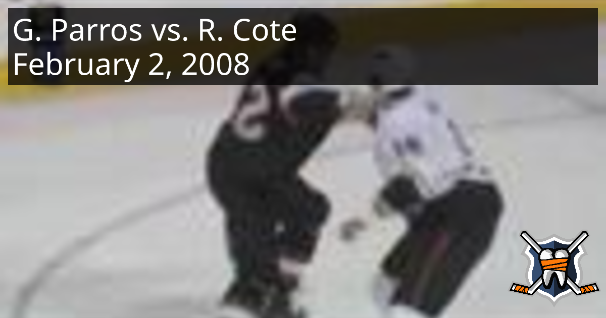 George Parros vs. Riley Cote, February 2, 2008 - Anaheim Ducks vs ...