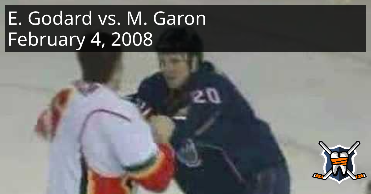 Eric Godard vs. Mathieu Garon, February 4, 2008 - Calgary Flames vs ...