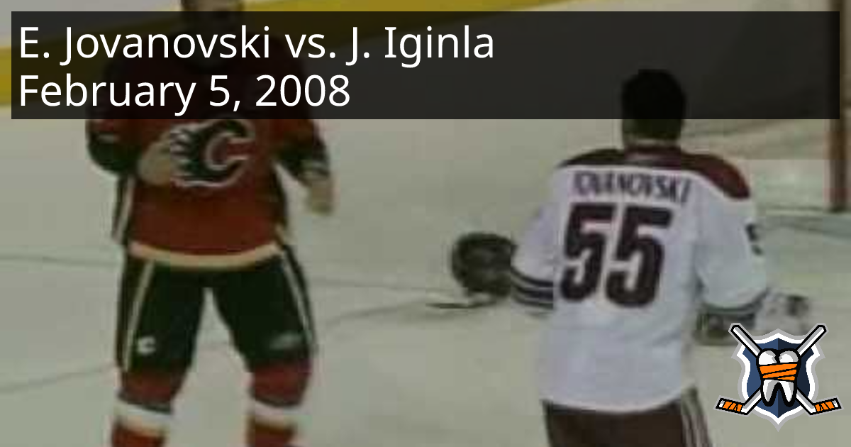 Ed Jovanovski vs. Jarome Iginla, February 5, 2008 - Arizona Coyotes vs ...