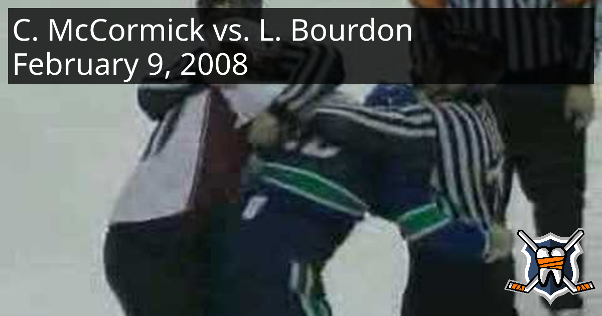 Cody McCormick vs. Luc Bourdon, February 9, 2008 - Colorado Avalanche ...