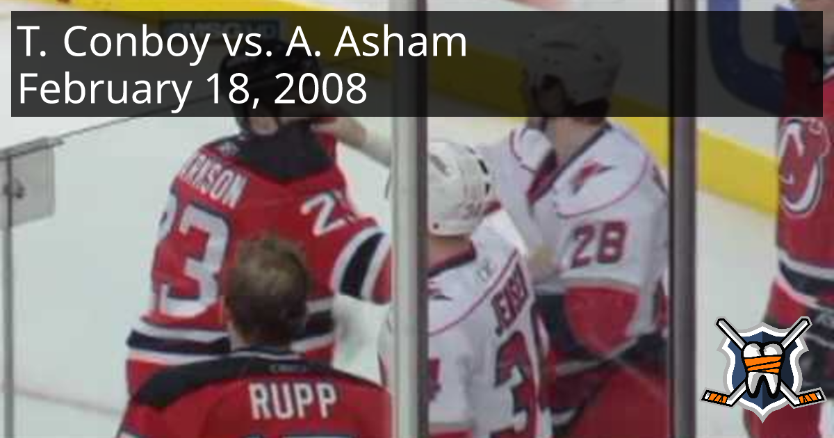 Tim Conboy vs. Arron Asham, February 18, 2008 - Carolina Hurricanes vs ...