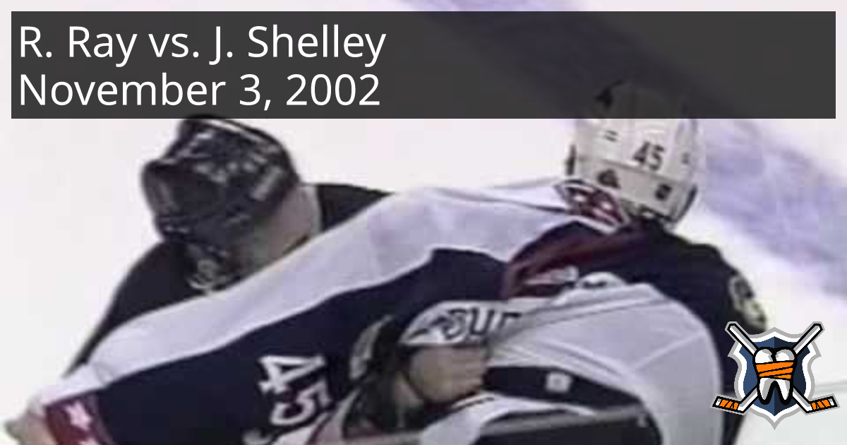 Rob Ray vs. Jody Shelley, November 3, 2002 - Buffalo Sabres vs ...