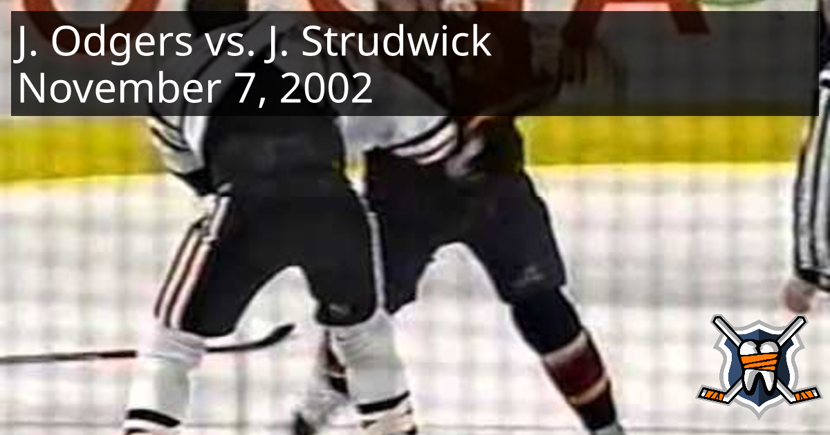 Jeff Odgers vs. Jason Strudwick, November 7, 2002 - Atlanta Thrashers ...