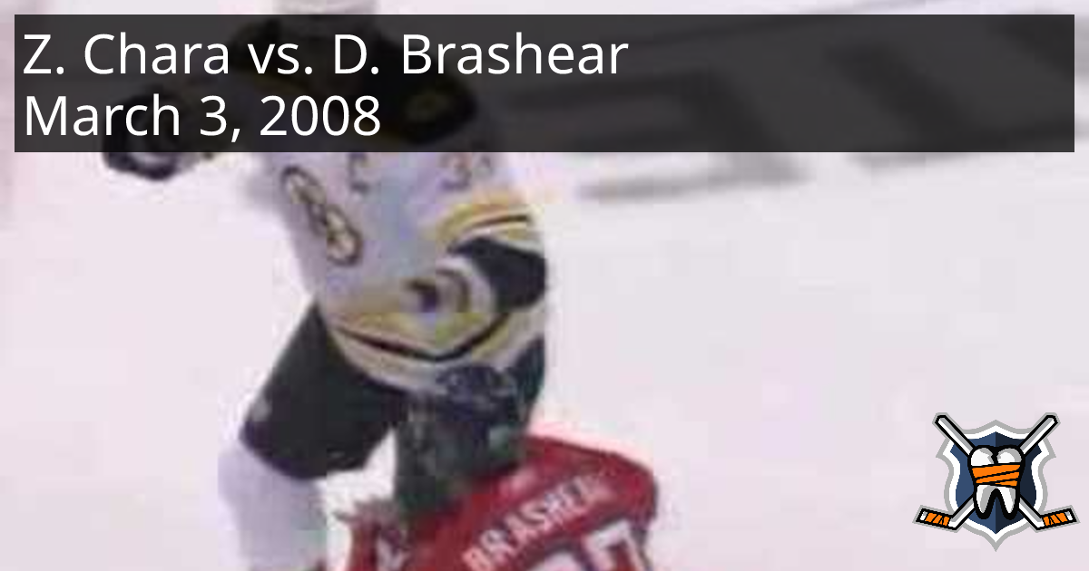 Zdeno Chara vs. Donald Brashear, March 3, 2008 - Boston Bruins vs ...