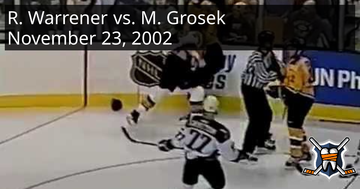 Rhett Warrener vs. Michal Grosek, November 23, 2002 - Buffalo Sabres vs ...