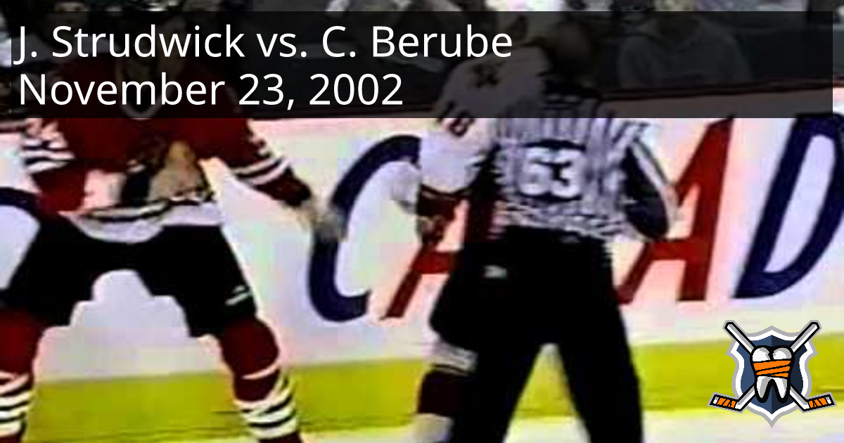 Jason Strudwick vs. Craig Berube, November 23, 2002 - Chicago ...