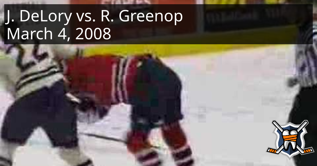 James DeLory vs. Richard Greenop, March 4, 2008 - Oshawa Generals vs ...
