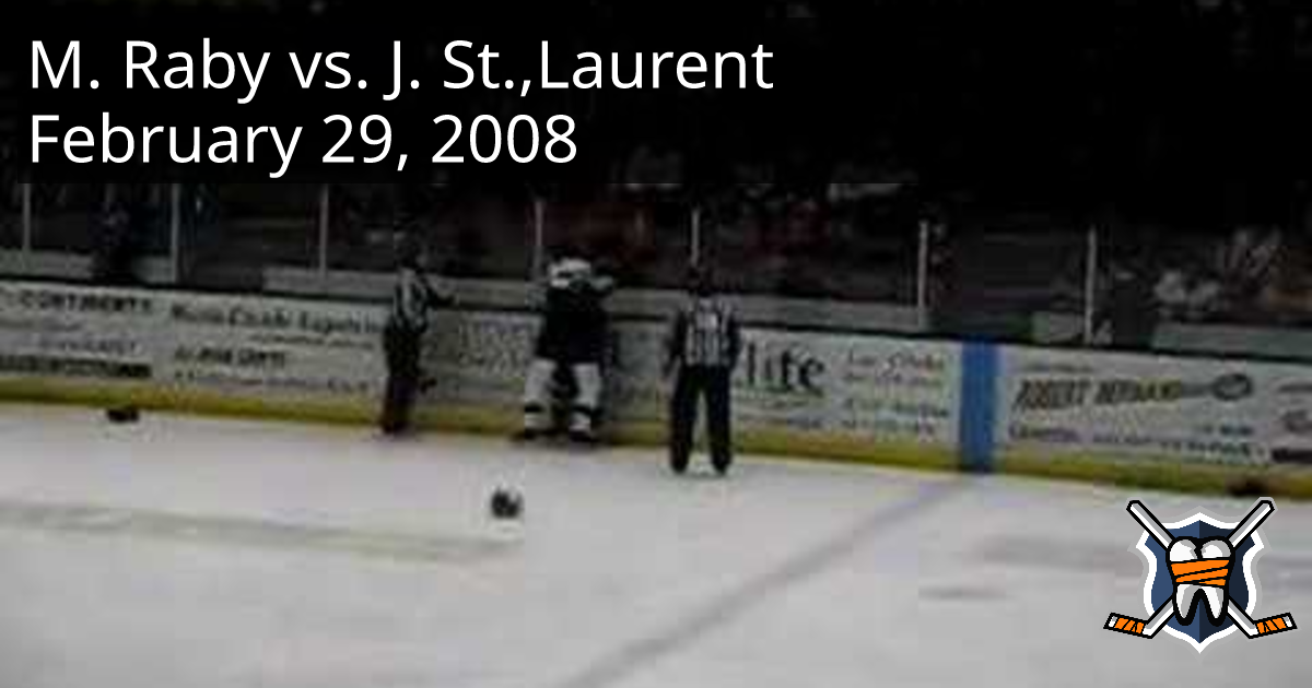 Mathieu Raby vs. Jean-Francois St. Laurent, February 29, 2008 - Chiefs ...