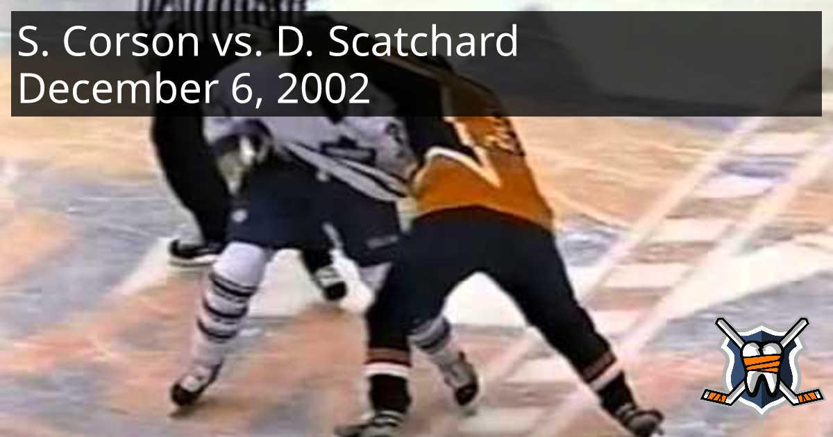 Shayne Corson vs. Dave Scatchard, December 6, 2002 - Toronto Maple ...