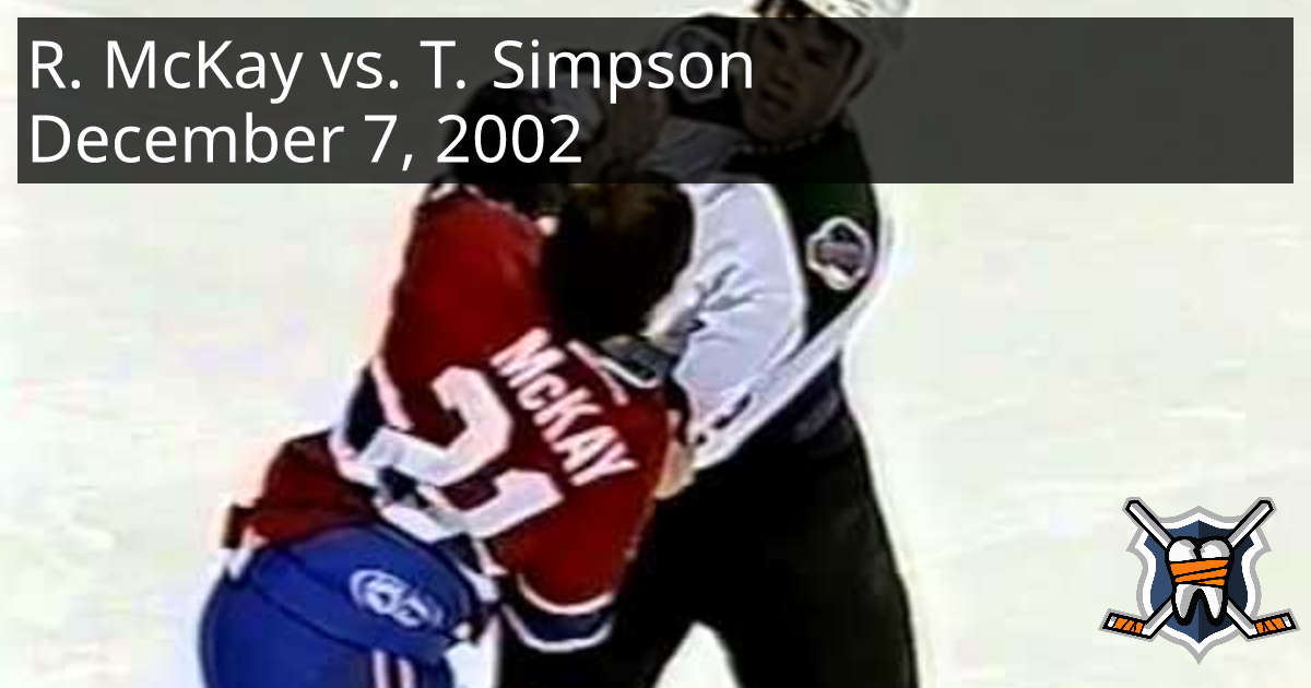 Randy McKay vs. Todd Simpson, December 7, 2002 - Montreal Canadiens vs ...