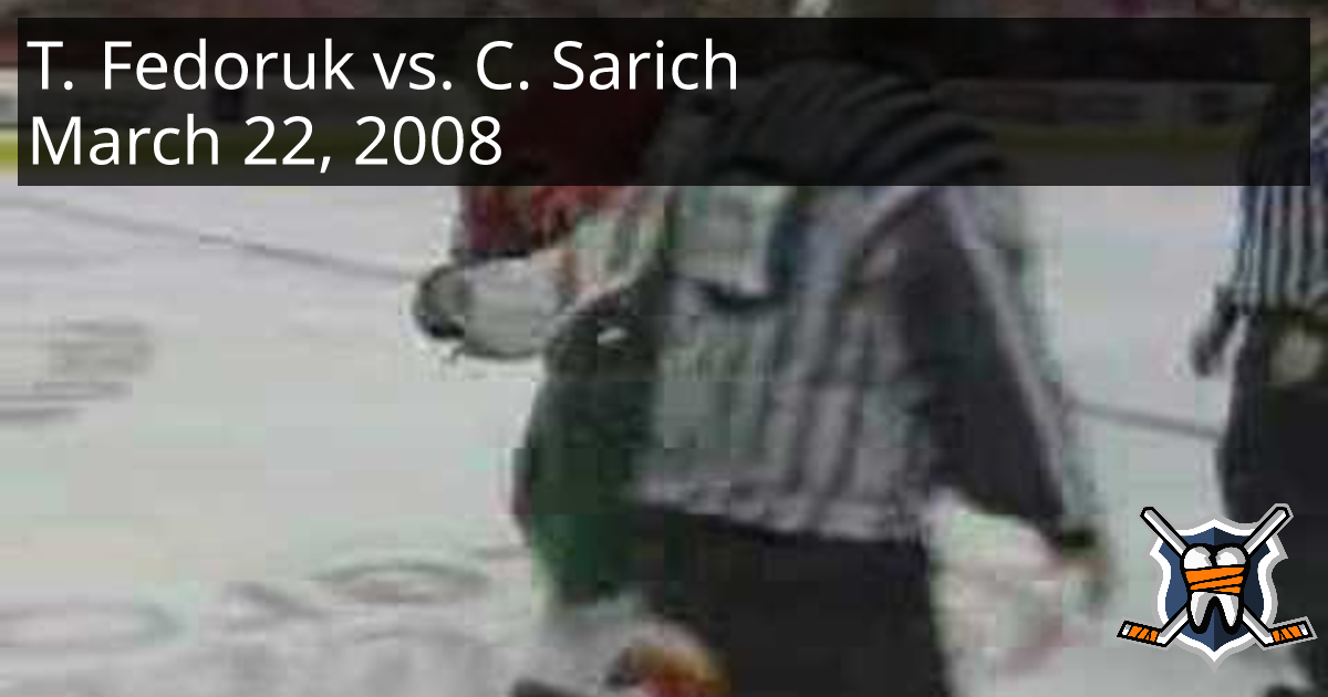 Todd Fedoruk vs. Cory Sarich, March 22, 2008 - Minnesota Wild vs ...