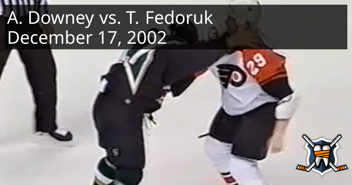 Aaron Downey vs. Todd Fedoruk, December 17, 2002 - Dallas Stars vs ...