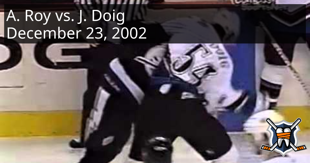 Andre Roy vs. Jason Doig, December 23, 2002 - Tampa Bay Lightning vs ...