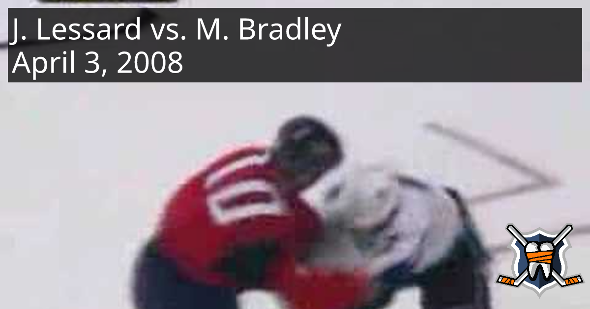 Junior Lessard vs. Matt Bradley, April 3, 2008 - Tampa Bay Lightning vs ...