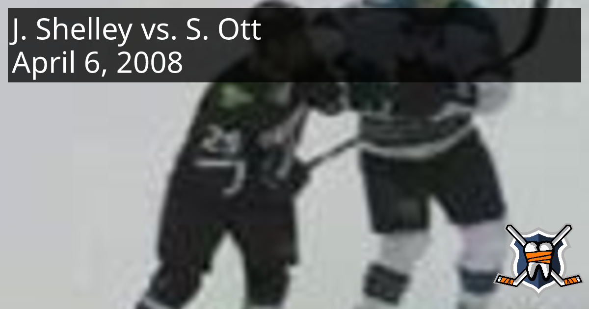 Jody Shelley vs. Steve Ott, April 6, 2008 - San Jose Sharks vs. Dallas ...
